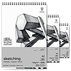 Winsor & Newton Classic Sketching Paper Pad, 11" x 14", 50 Sheets, 110gsm, Extra White