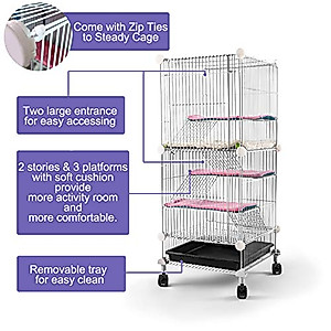 Pet Hutch Cages for Hamster, Rat or Other Small Animals Indoor, Expandable and Stackable, 14x14x28 in