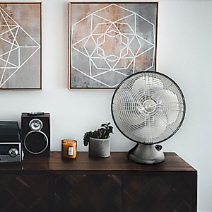 Vornado Silver Swan Vintage Oscillating Fan, Brushed Nickel