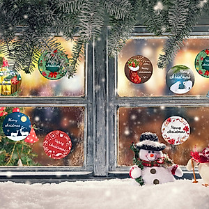 Outus 1000 Pieces Christmas Stickers for Envelopes 1.38", 9 Designs Round Merry Christmas Label Stickers Christmas Envelope Seal Self Adhesive Holiday Stickers for Cards Gift Party(Cute)