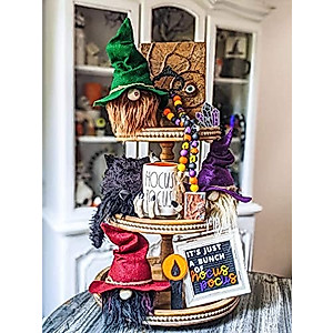 3 Tiered Tray Wooden Serving Stand by Felt Creative Home Goods. Large Beaded Tray for Home Decor Display Farmhouse Country Decoration Kitchen or Dining. Includes 3 Finial Custom Handles (Brown)