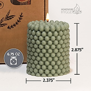 Hearthfire Hygge Bubble Candle Soy Candle Sets | Unscented Mini Pillar Candle Aesthetic | 25-Hr Burn Time Bubble Candles Aesthetic | Trendy Colored Funky Candles | Soy Wax Preppy Candles