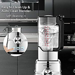 Blender Smoothie Maker, COOCHEER 1800W Blender for Shakes and Smoothies with High-Speed Professional Stainless Countertop, Variable speeds Control, 6 Sharp Blade, 2L BPA Free Tritan Container
