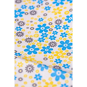 Quilbrics Precut Quilting Fabrics Cotton 7 Pieces Squares Quilt Layer with Designs and Strips for Quilters Size 18 x 22 Inches | 100% Cotton Fabric with Less Shrinkage High Density