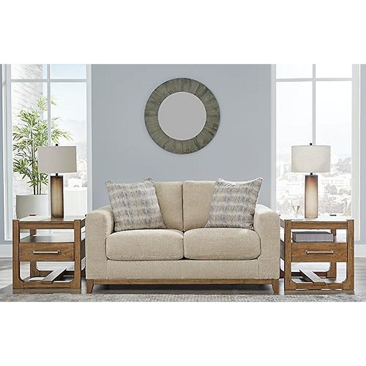 Signature Design by Ashley Parklynn Classic Loveseat for Living Room, Beige