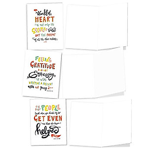 The Best Card Company - 20 Boxed Thank You Cards (4 x 5.12 Inch) - Assorted Stationery Set (10 Designs, 2 Each) - Words of Appreciation AM9633TYB-B2x10
