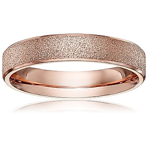 LOVE Beauties 4mm Women's Titanium Rose Gold Wedding Band Ring (8)