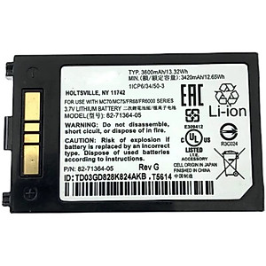 LAPTPBAT New 82-71364-05 Battery for Symbol Zebra MC70 MC75 FR68 FR6000 MC75A MC7004 MC7090 MC7094 MC75A0 BTRY-MC7XEAB00 3.7V 3600mAh 13.32Wh