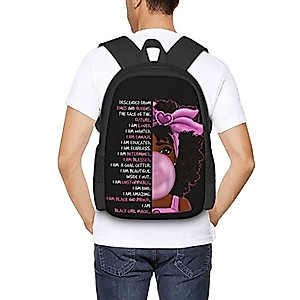 nrseag African American Girl Backpack Black Girl Backpack African Kids Cute Black Girl Bookbag for School Kids Teen Girls