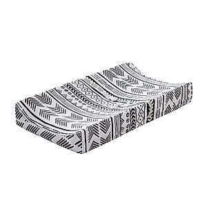 Nordic Stripes 3-Piece Baby Boy Crib Bedding Set - Cotton Quilt, Crib Sheet, Changing Pad Cover: Tribal Nursery Bedding, Boy Arrow Crib Bedding, Black and White Baby Bedding Crib Sets by Soul and Lane