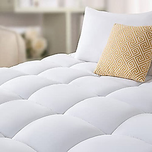 TOAO Queen Mattress Topper, Extra Thick Mattress Pad Cover for Back Pain Relief, Cooling Pillow Top with 8-21" Deep Pocket 5D Snow Down Alternative Fill(White,Queen)