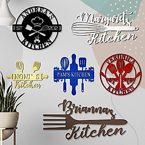 Personalized Metal Name Signs for Kitchen, Custom Family Last Name for Home Decor, Metal Wall Art, Customize Kitchen Plaque Decor for Dining Room, Gifts for Mom, Mother's Gift