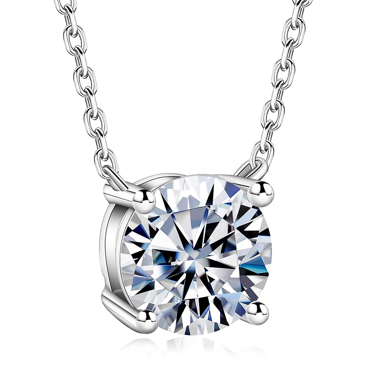 HOLYCOME Diamond Necklace for Women,1 Carat Moissanite Pendant Jewelry for Mothers Gifts,Silver Diamond Necklace Gifts for Mothers Day with GRA Certificate Wife Mom