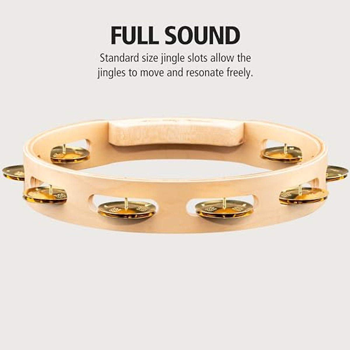 Meinl Percussion Artisan Edition Tambourine with Solid Brass Jingles, Single Row-NOT Made in CHINA-10 Maple Frame, 2-Year Warranty (AE-MTA1B)