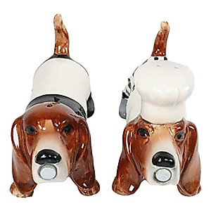 "Home Décor Accents" French Basset Hound Chef And Butler Dogs Ceramic Salt Pepper Shakers Set - Home Accents 33-kl1-8995