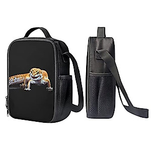 Modysero Large Capacity Boys Backpack Set Durable Lightweight Casual School Backpack for Teens Wild Animal Geckos Print Backpacks Reusable Portable Lunch Bag Girls Backpack for Elementary School