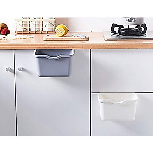 Hanging Kitchen Recycle Waste Bin, sunliveus 3 Pack Multipurpose Little Plastic Garbage Bowl Kitchen Bathroom Trash Can Cabinet Container Compost Bin for Office Home Drawers Storage Organize, Grey