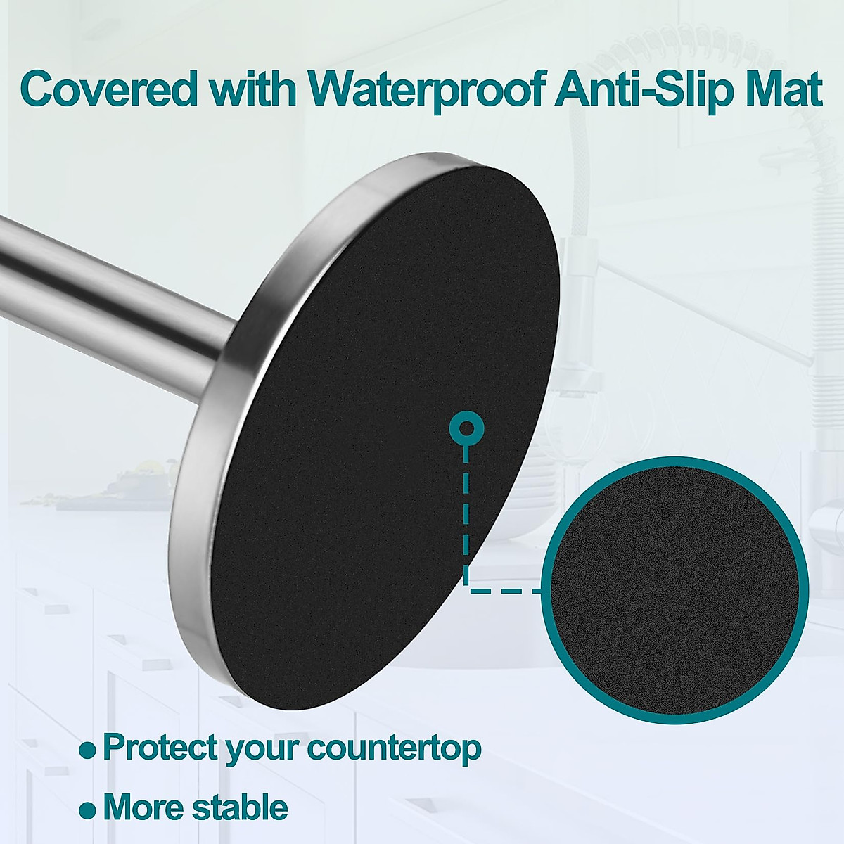 DAWNER Countertop Stainless Steel Paper Towel Holder Modern Stand Up, Easy One-Handed Tear Kitchen Paper Towel Dispenser with Heavy Base for Standard Paper Towel Rolls, Decorative Brushed Nickel