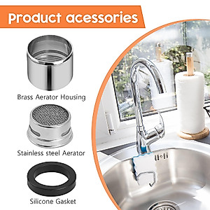 Faucet Aerator for Kitchen and Bathroom Sink, 8 Pcs Female Thread Chrome Brass 55/64 Inch 22mm Filter With Gasket