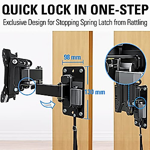 Mounting Dream Lockable RV TV Mount for Most 10-26 Inch Flat Screen, RV Mount TV Bracket for Camper Trailer Truck Boat, Full Motion RV TV Wall Mount Quick Release Lock, VESA 100x100mm, 22 lbs MD2209
