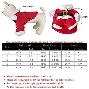 Betreasure Pet Dog Christmas Clothes Santa Claus Dog Costume Winter Puppy Pet Cat Coat Jacket Dog Suit with Cap Warm Clothing for Dogs Cats (Small)