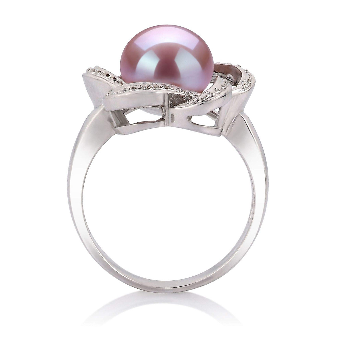 Fiona Lavender 9-10mm AA Quality Freshwater 925 Sterling Silver Cultured Pearl Ring For Women - Size-7