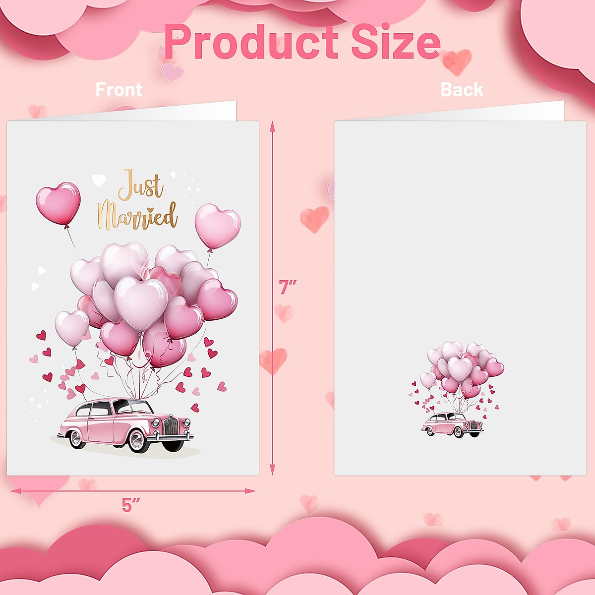 Fancy Land Wedding Cards for the Bride and Groom Gold Foil Engagement Congratulation Notes Card with Envelopes and Stickers for Bridal Shower Wedding Ceremony Party Supplies 24 Pcs