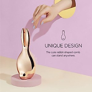 Mellotory, Tangle Rabbit Brush (Pink-Soft Bristles), Gentle Touch Detangler Hair Brush for Men Women & Kids. Soft Bristles for Sensitive Scalp. Wet & Dry Hair. Scalp Massager Brush, Detangling Brush for Adult and Kids Hair