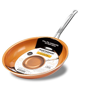 MasterPan Copper Tone 8 and 9 inch Ceramic Non Stick Frying Pan, 2-PACK (MP-160)