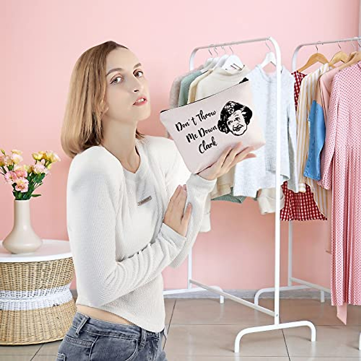 BLUPARK Christmas Vacation Gift Don't Throw Me Down Clark Makeup Bag National Lampoons Aunt Gift (Don't Throw Me Down)