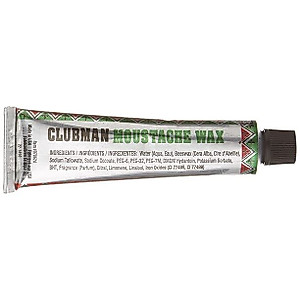 Clubman Pinaud Moustache Wax with Comb Applicator, For Styling & Color Enhancement, Brown, 0.5 Oz (Pack of 3)