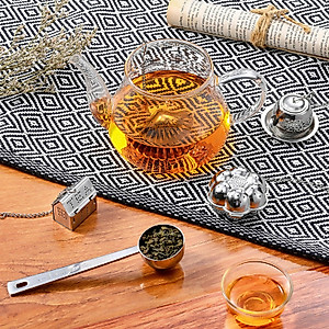 Vesici 10 Sets Loose Leaf Tea Infuser Set Stainless Steel Tea Strainer for Loose Tea Holder Infuser Ball Tea Filter Includes Chain Hooks and 1 Drip Trays with 1 Tea Spoon for Brew Tea Leaves Mug