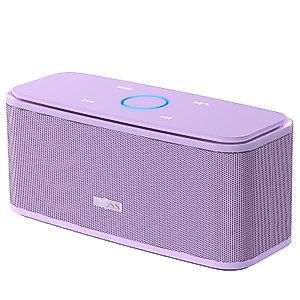 DOSS Bluetooth Speaker, SoundBox Touch Portable Wireless Bluetooth Speaker with 12W HD Sound & Bass, IPX5 Waterproof, 20H Playtime, Touchpad Control, H&sfree, Speaker for Home,Outdoor,Travel Purple
