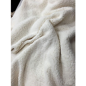 Minky Sherpa Faux Fur Fabric 60" Wide Sold by The Yard (Ivory)