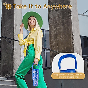 VUSIGN 30 oz Tumbler with Handle and Flip Straw, Stainless Steel Vacuum Insulated Water Bottle Travel Mug Thermal Cup for Home, Office, Car, Outdoors, Sports, Pool Swirl