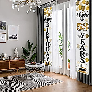LASKYER Happy 53rd Birthday Door Banner - Cheers to 53 Years Old Birthday Front Door Porch Sign Backdrop,53rd Birthday Party Decorations.