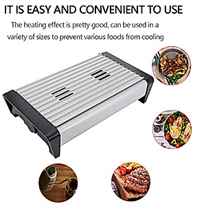 Hemoton Lunch Warmer Portable Food Hot Plate- Stainless Steel Warming Tray Dish Warmer Keep Food Warm for Buffet Serving, Restaurant, Parties, Table or Countertop Use Warming Tray
