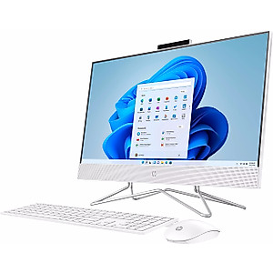 HP 2024 24'' FHD IPS Touchscreen All-in-One Desktop PC Intel 10-Core i5-1235U Iris Xe Graphics 32GB DDR4 1TB NVMe SSD WiFi AX BT RJ45 HDMI Webcam Speaker Wireless KB Mouse Windows 11 w/RE USB