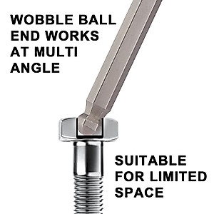 Mayouko 3/8" Drive Extra Long Ball-End Hex Bit Socket Set, 1/8"-3/8", 3-10mm, SAE&Metric, 5.9 Inch Length