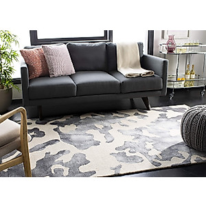 SAFAVIEH Dip Dye Collection 8' x 10' Beige / Charcoal DDY517E Handmade Modern Abstract Premium Wool Area Rug