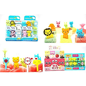 40PCS Animal Fruit Food Picks, Bento Box Picks, Mini Cartoon Animal Food Toothpicks, Lunch Bento Forks Picks for Kids