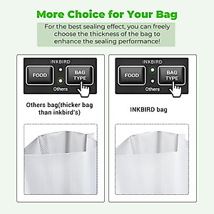 Vacuum Sealer Machine, INKBIRD Powerful 130W High Power with Liquid/Moist/Dry 6-Food Modes, Compact Food Preservation System with Cutter, Full Start Kit with Pre-cut Bags*10 (8''*11.8''), EXT-VAC