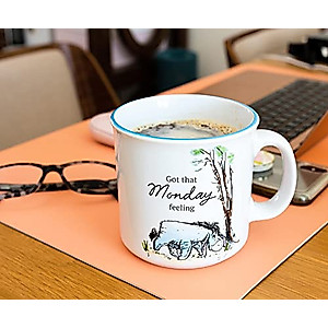 Disney Winnie the Pooh Eeyore Monday Feeling Ceramic Camper Mug | BPA-Free Travel Coffee Cup For Espresso, Caffeine, Cocoa, | Home & Kitchen Essential | Cute Gifts and Collectibles | Holds 20 Ounces