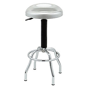 Seville Classics Modern Ergonomic Pneumatic Height Adjustable 360-Degree Swivel Stool Chair, for Drafting, Office, Home, Garage, Work Desk, Stainless Steel, Contoured Seat (Heavy-Duty)