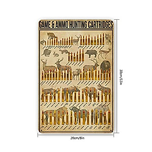 Metal Tin Signs Game Ammo Hunting Cartridges Metal Signs Printed Knowledge Poster Bar Cafe Decor Home Decor Vintage Wall Decor Club Plaques8x12 Inch