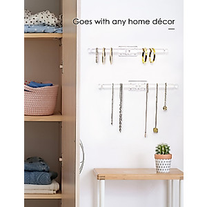 Heesch Headband Holder, Bracelet Holder, Claw Clip Organizer, Acrylic Necklace Holder, Hat Rack for Baseball Caps, Wall Mount Jewelry Holder for Bracelets, Watches, Headbands, Hair Ties (2-Pack)