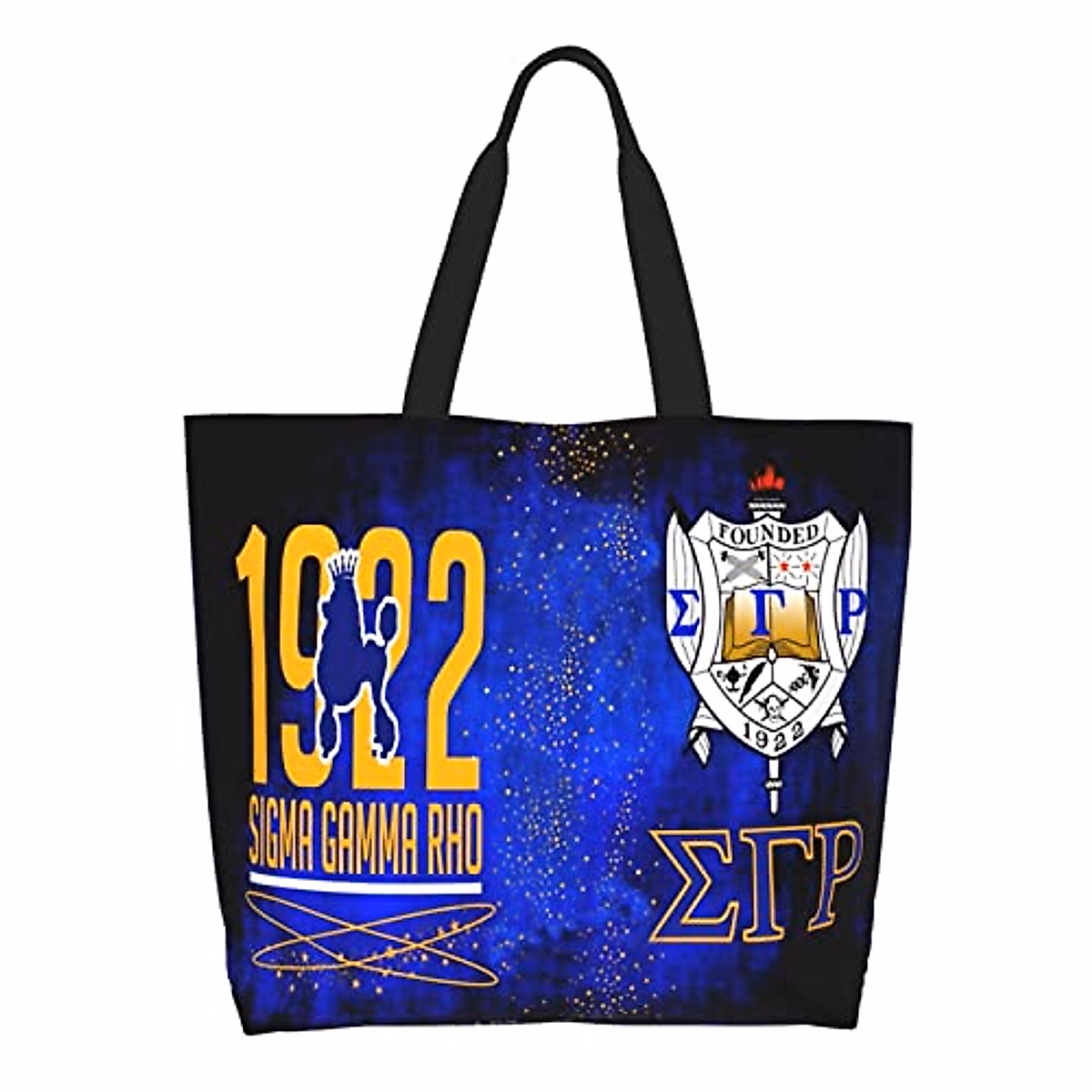 Kunsaww Sigma Gamma Rho Shoulder Bag Sorority Gifts Women'S Fashion Shoulder Tote Large Capacity Reusable Shopping Bag