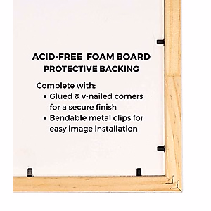 21x6 Frame Gold Solid Wood Picture Frame Width 1.75 Inches | Interior Frame Depth 0.5 Inches | Wheaton Contemporary Photo Frame Complete with UV Acrylic, Foam Board Backing & Hanging Hardware