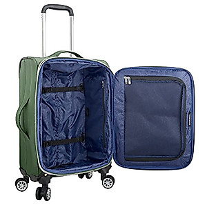 Traveler's Choice Lares Softside Expandable Luggage with Spinner Wheels, Green, Carry-On 22-Inch