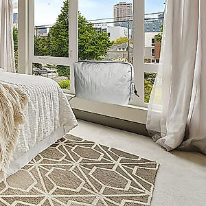 Saycker Air Conditioner Cover with Drawstring, AC Unit Covers for Inside, Window AC Unit Cover, Prevents Draft, Washable Design(Size:17x13x3 inch)